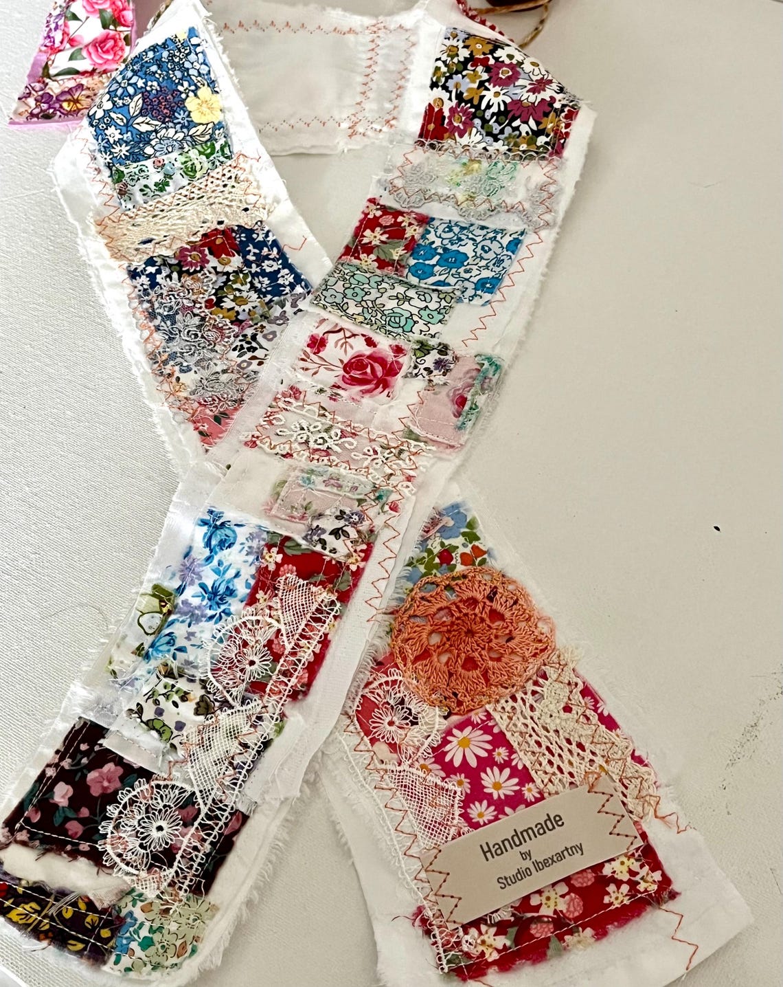 Handmade Fabric Snippet Roll: Cotton, Lace, Crochet, and Stitched ...