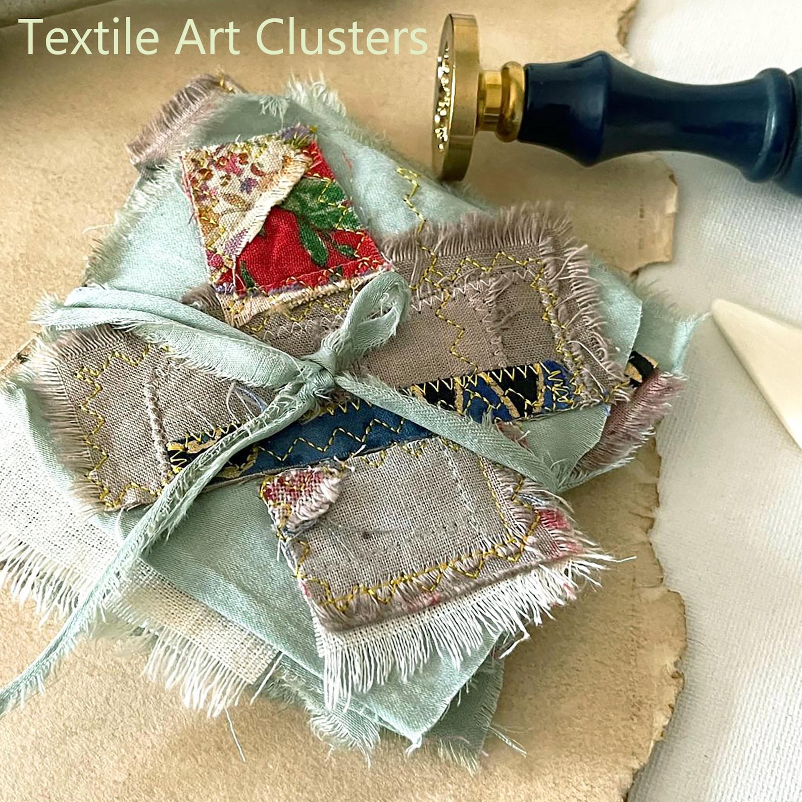 Textile Art Clusters, 5 Pieces Set.fabric Clusters - Etsy