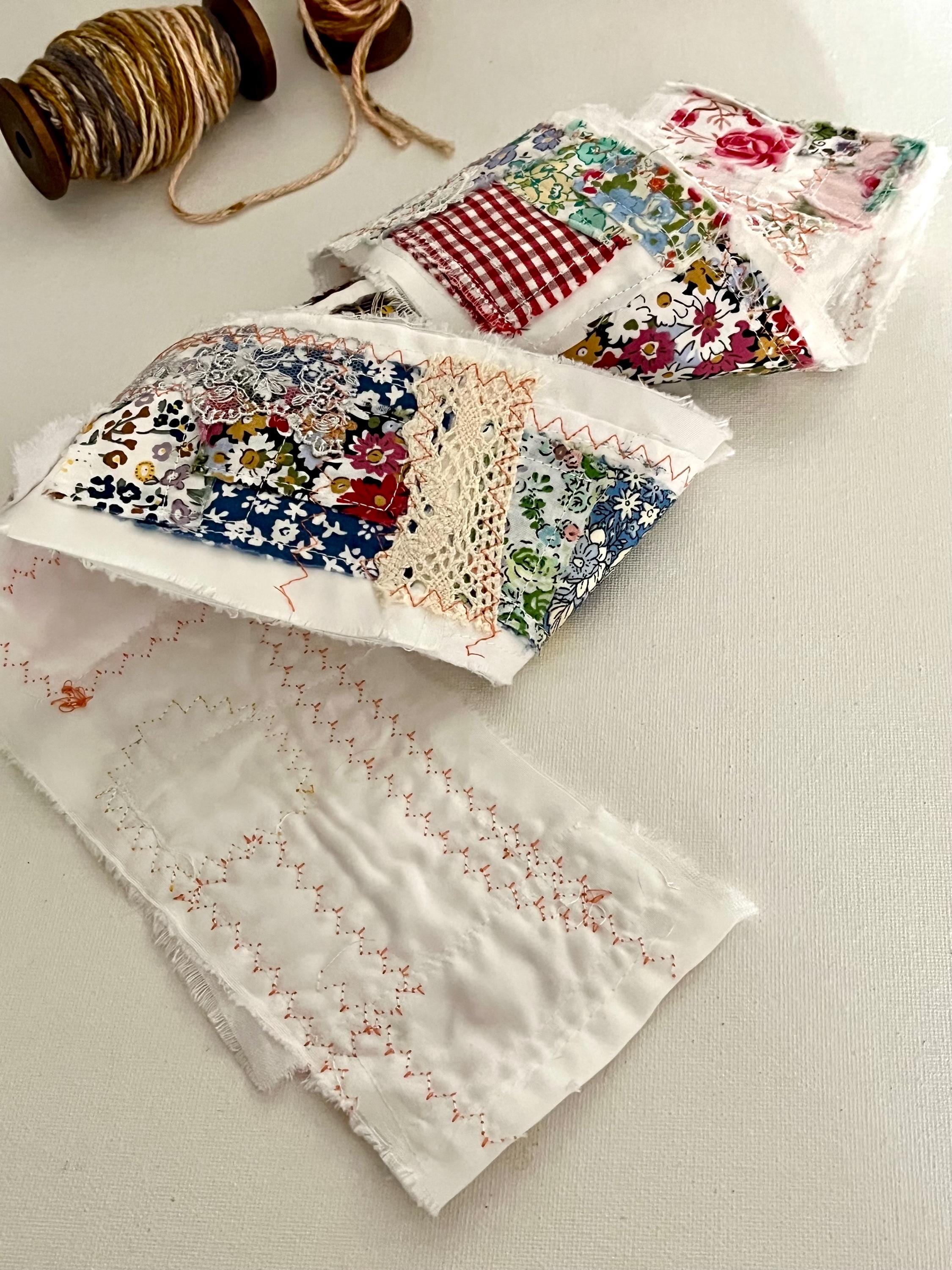 Handmade Fabric Snippet Roll: Cotton, Lace, Crochet, and Stitched ...