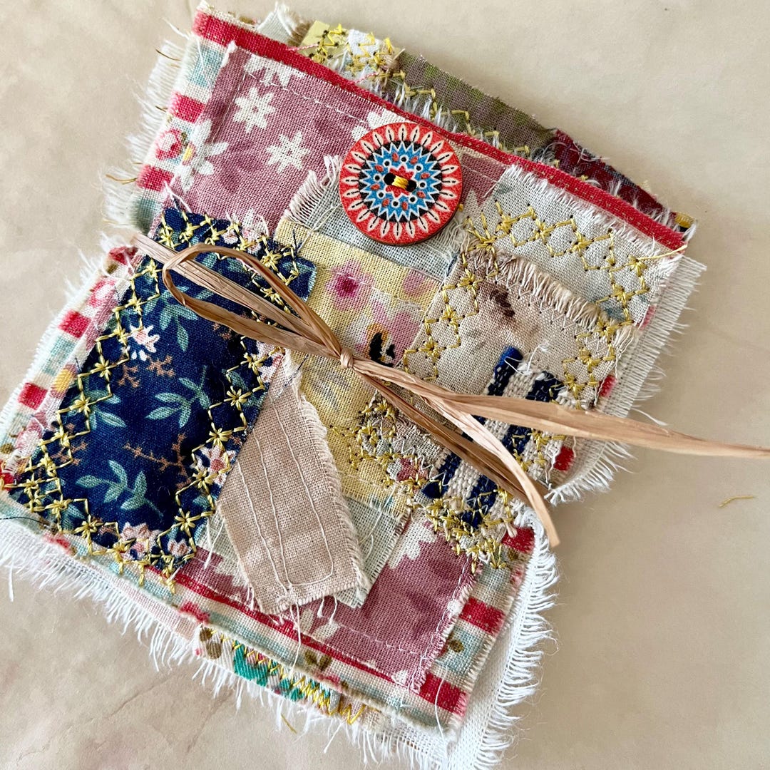 Textile Art Clusters, 5 Pieces Set Size Between 4'' X4'' to 3'' X 3 ...