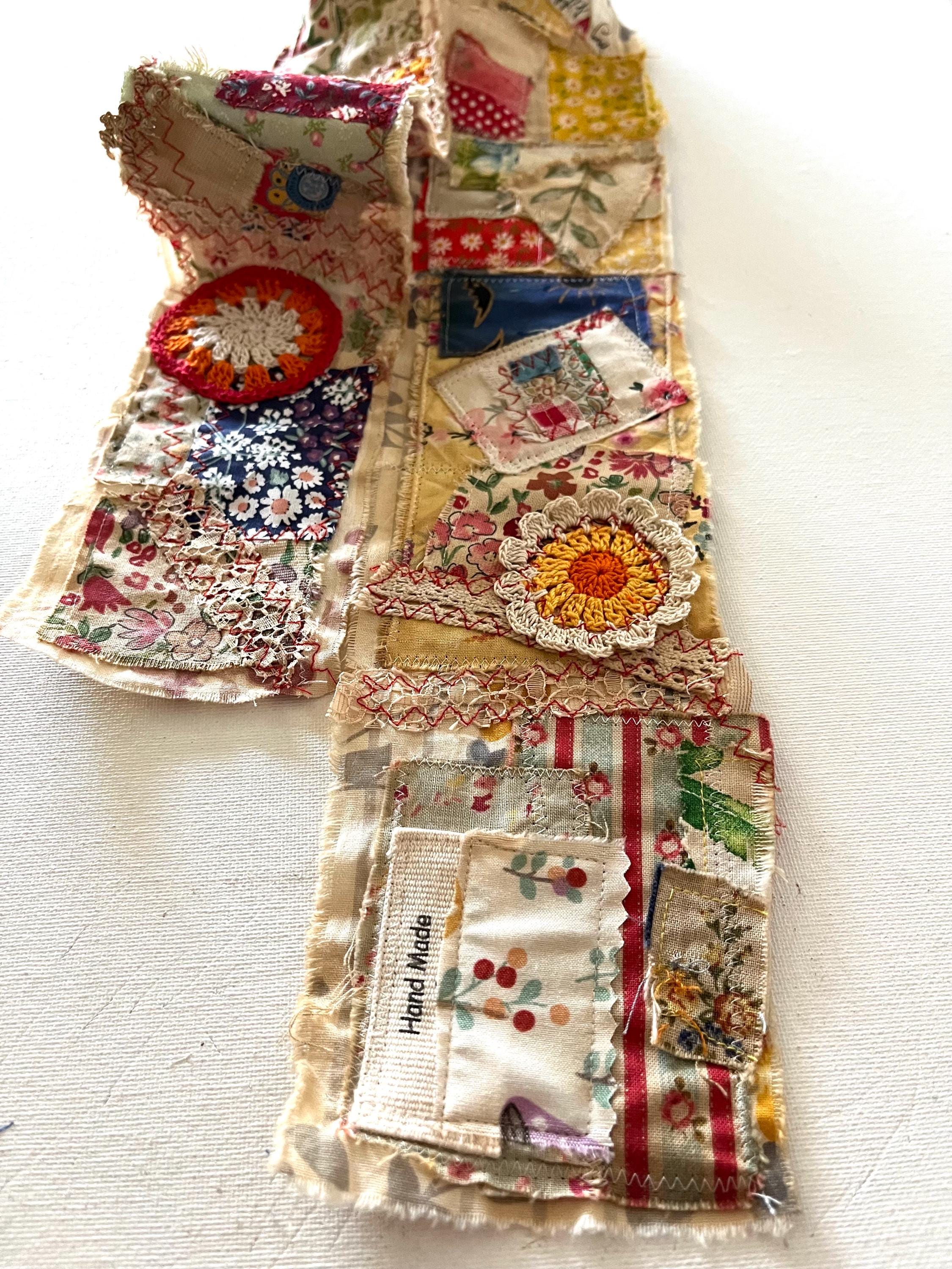 Handmade Textile Art Snippet Roll: Vintage Fabric, Laces & Stitches - Etsy
