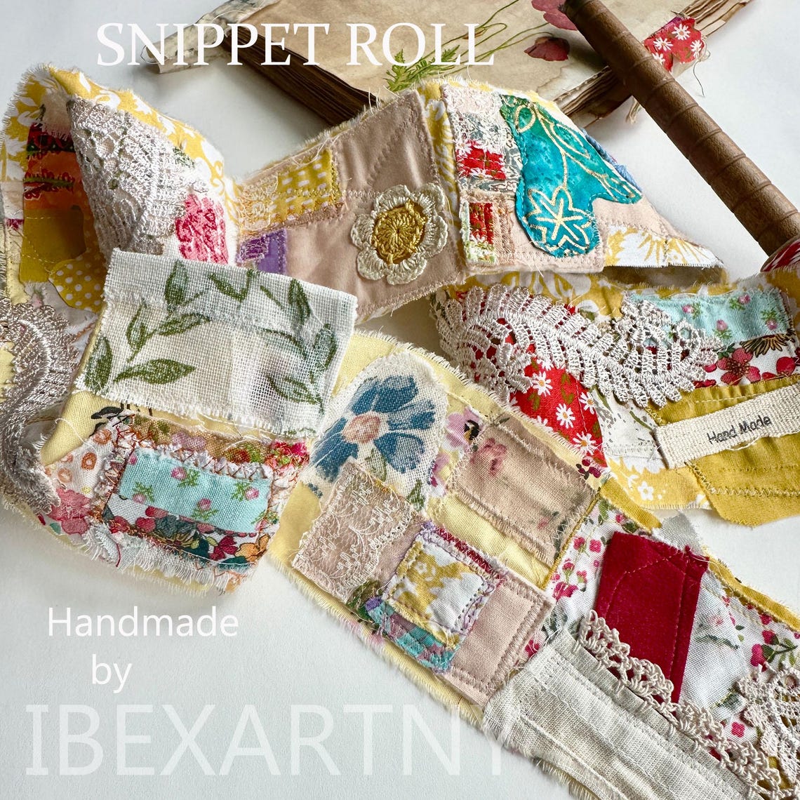Snippet Roll, Vintage & Modern Mixed Fabric, Handmade Snippet Roll,3 ...