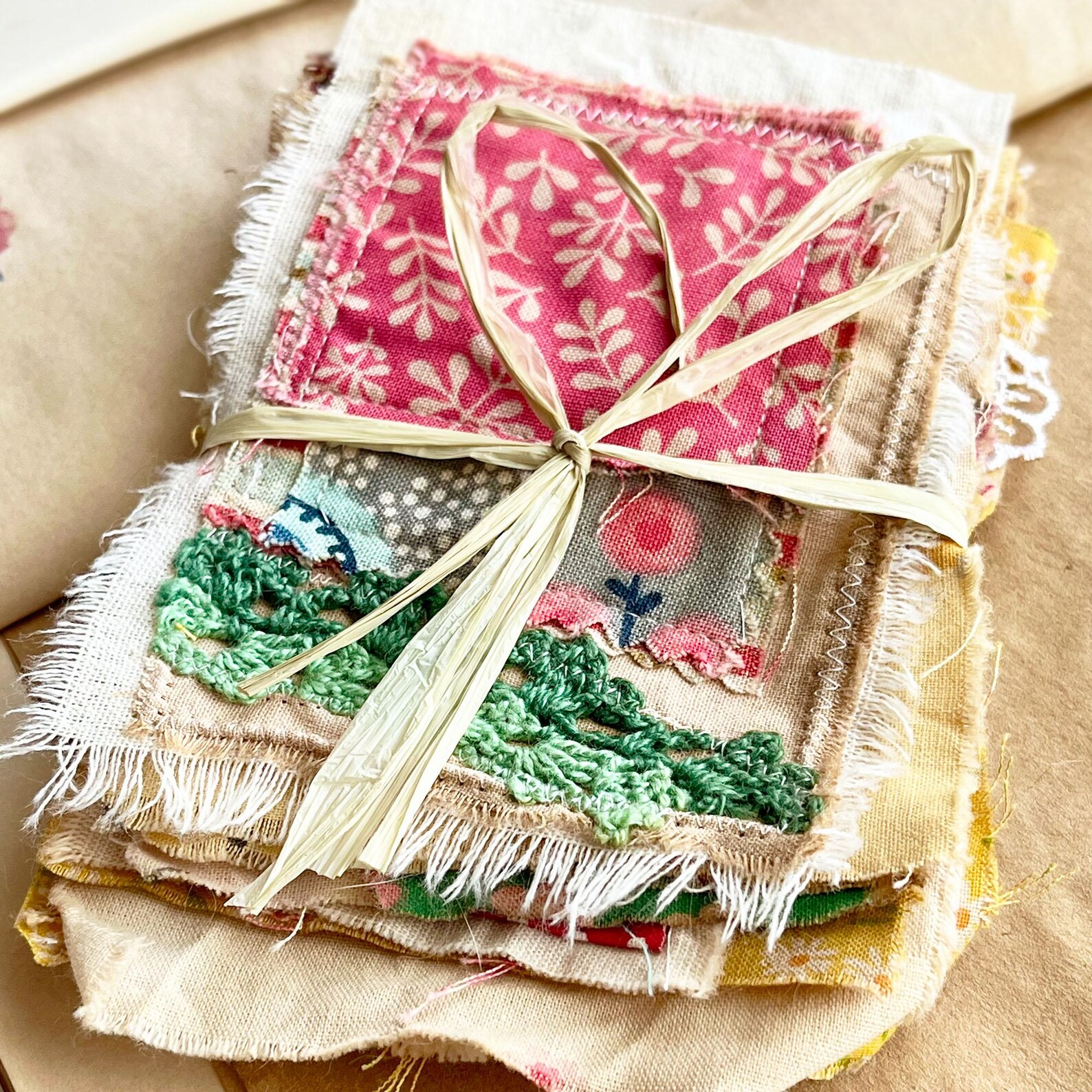 Large Textile Art Clusters, 10 Pieces Set Size Between 3''x 4''/ 3'' X ...