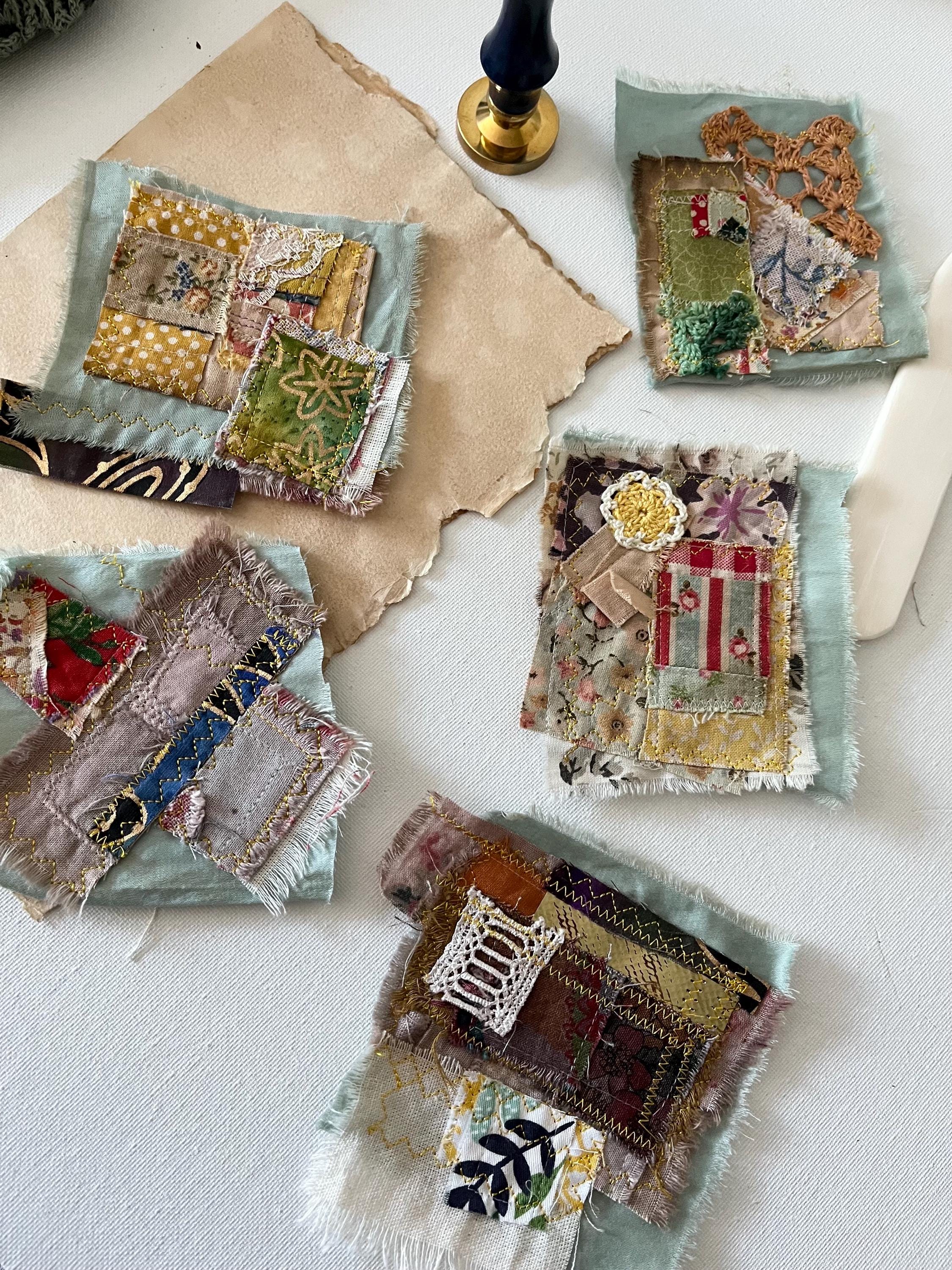 Textile Art Clusters, 5 Pieces Set.fabric Clusters - Etsy