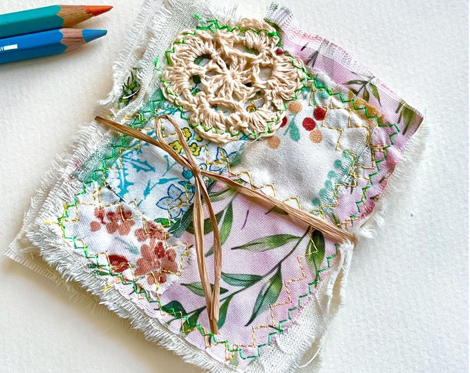 Handmade Fabric Collage Patches: Journaling Ephemera Patches, Mixed ...
