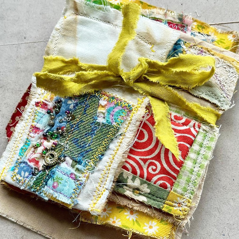 Large Textile Art Clusters, 10 Pieces Set Size Between 4'' X4'' to 2''x ...