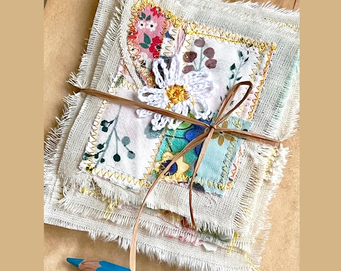 Fabric Collage Patches: Journaling Ephemera Patches, Mixed Media (5 ...