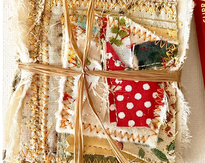 Textile Art Clusters, 6 Pieces Mini Fabric Clusters, 2''x 2 1/2 - Etsy