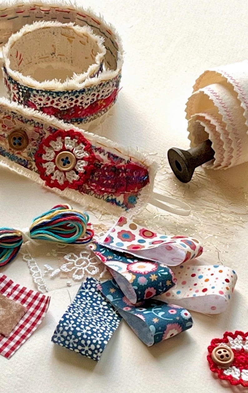 FABRIC™ Mindful Bohemian Slow Stitch Scroll Kit – Antique Romantic - Etsy