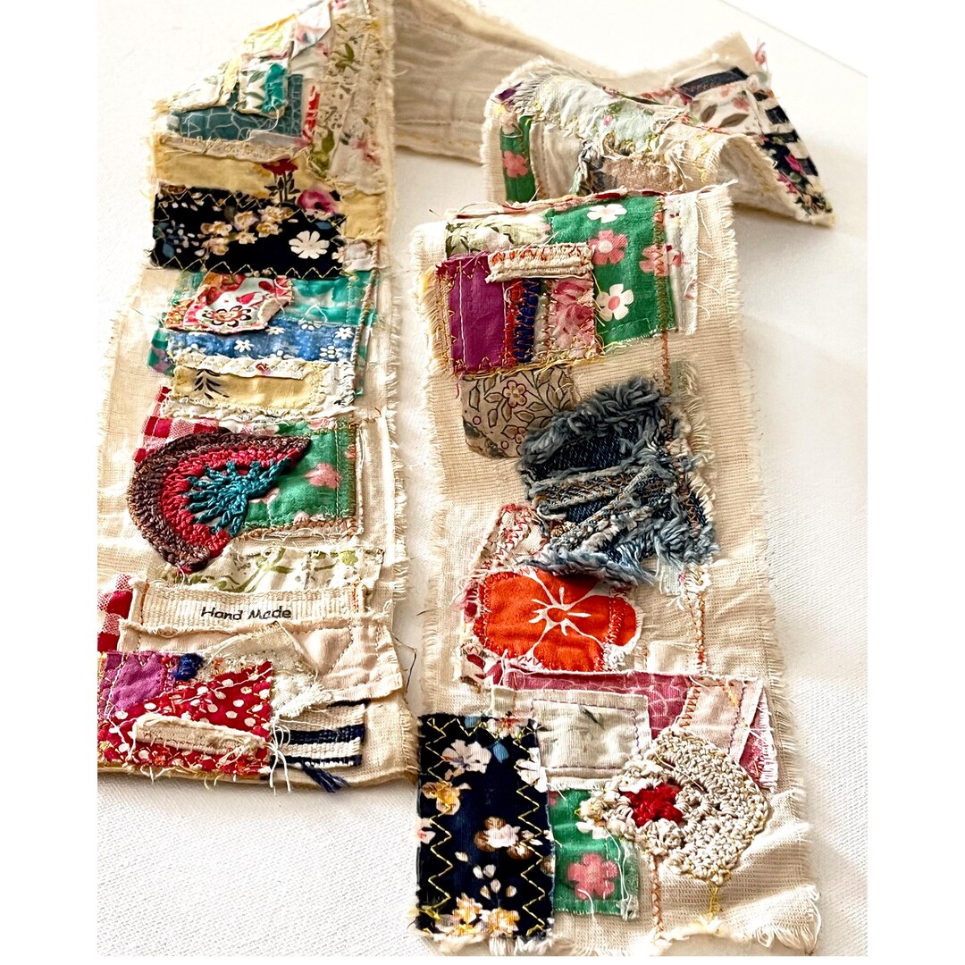Textile Art Snippet Roll: Rustic Cottage Fabric & Lace - Etsy