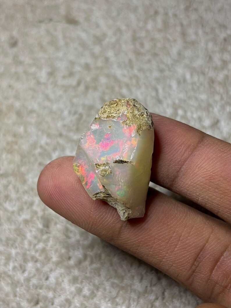 32.70 Carat AAA Ethiopian Welo Opal Rough, Rainbow Gemstone Cabochon ...