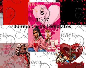 5 Valentine's Day Jumbo Card Templates - Etsy