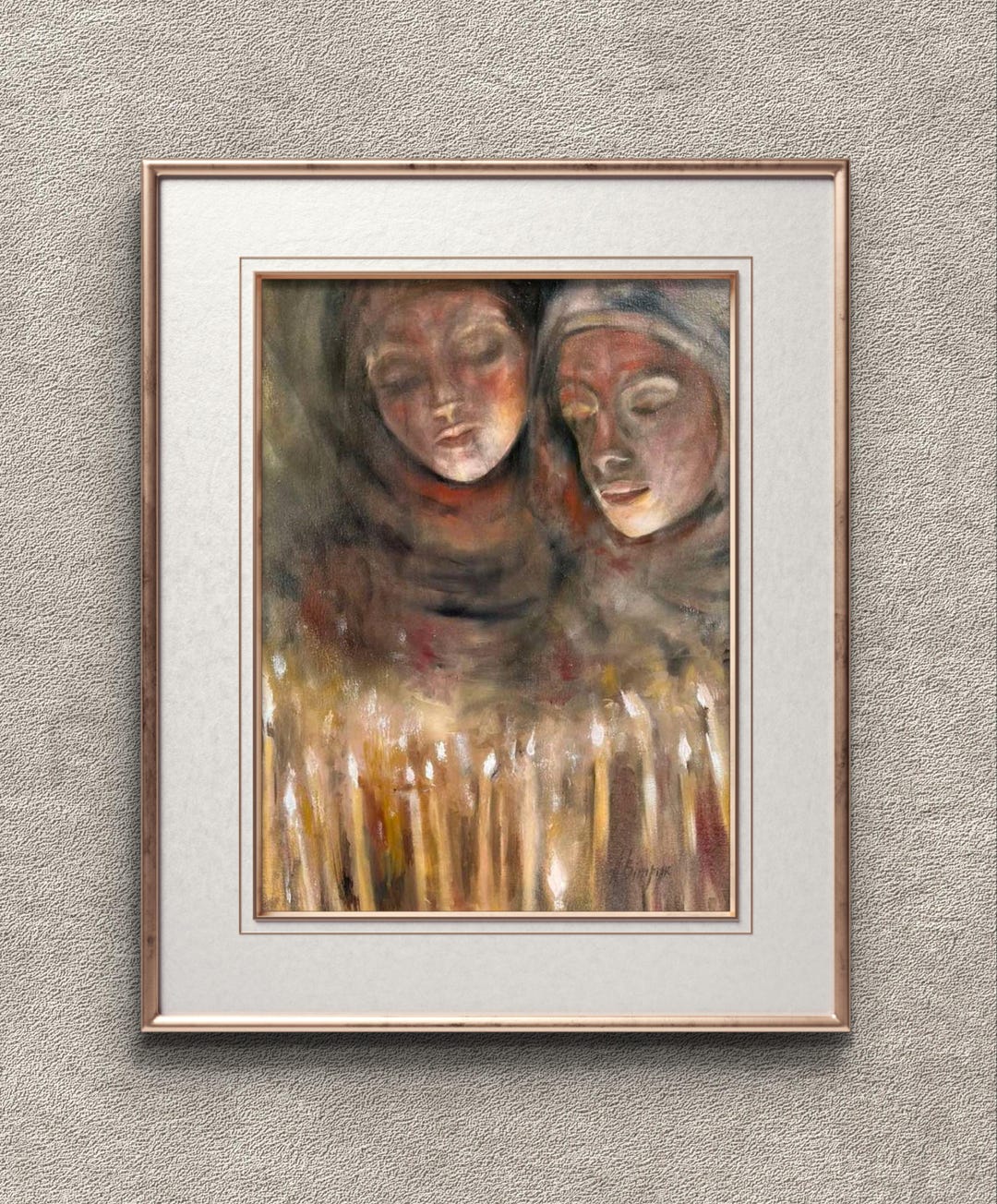 Original Christian Oil Painting, Religious Wall Art of Women With ...