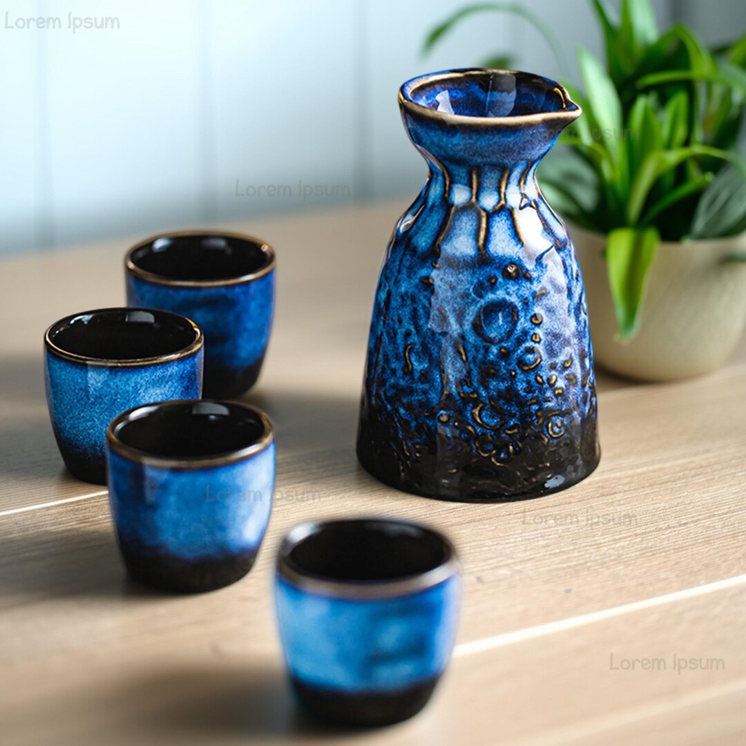 Personalized Handmade Japanese Sake Cup Set – Ceramic Wine Glass, Wine ...