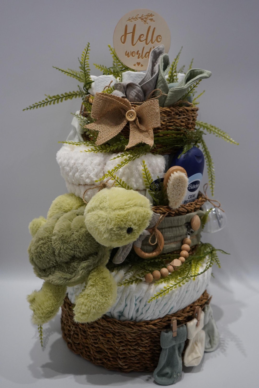 Diaper Cake Sea Turtle 70 Diapers Gift for Birth With Baby Blanket ...