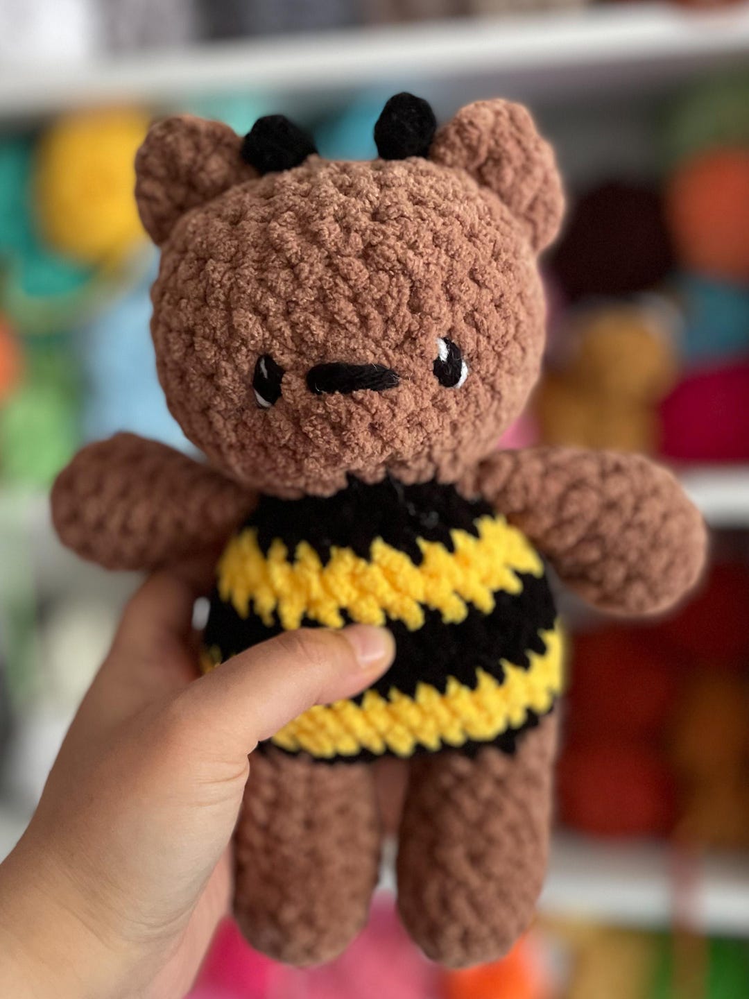 MADE TO ORDER - Custom Bumblebee Bear, Handmade Crocheted Stuffed ...