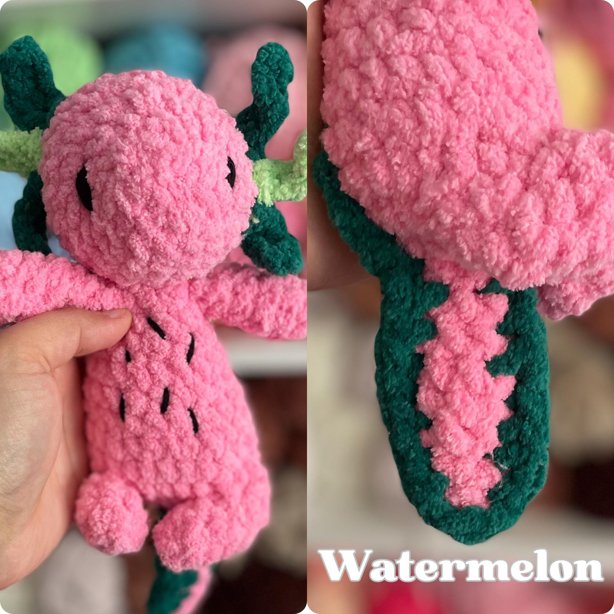 MADE TO ORDER - Fruit Axolotl, Handmade Crocheted Stuffed Animal Plush ...