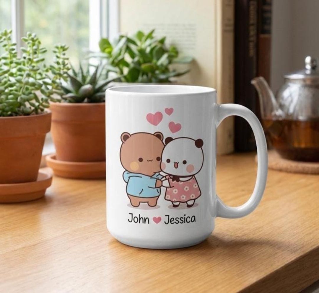 Personalized Dudu Bubu Coffee Mug Cute Bears Coffee Cup Birthday Gift ...