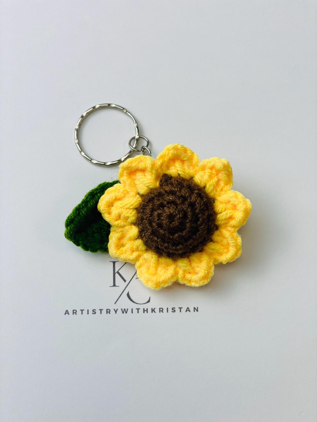 Handmade Crochet Sunflower Keychain With Leaf – Cute and Unique Gift - Etsy