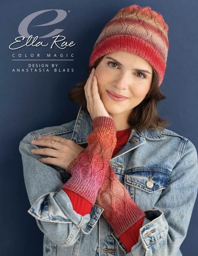 Ella Rae Color Magic Hat & Wrist Warmer Knitting Kit: Superwash Wool ...