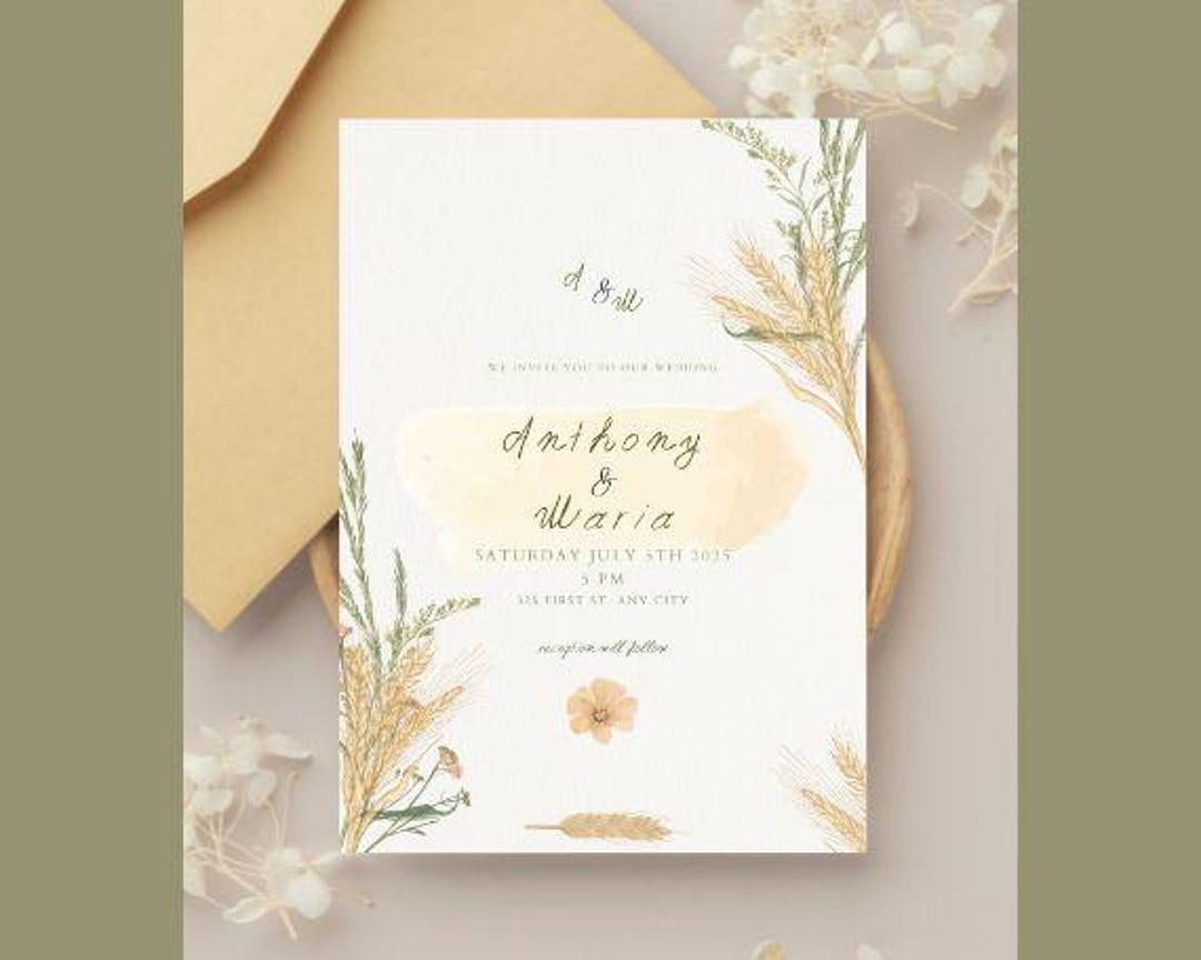 Wedding Invitation Template, Digital File Custom Made - Etsy