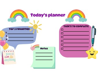 Printable Daily Planner for Kids, Kids Daily Schedule, to Do List - Etsy