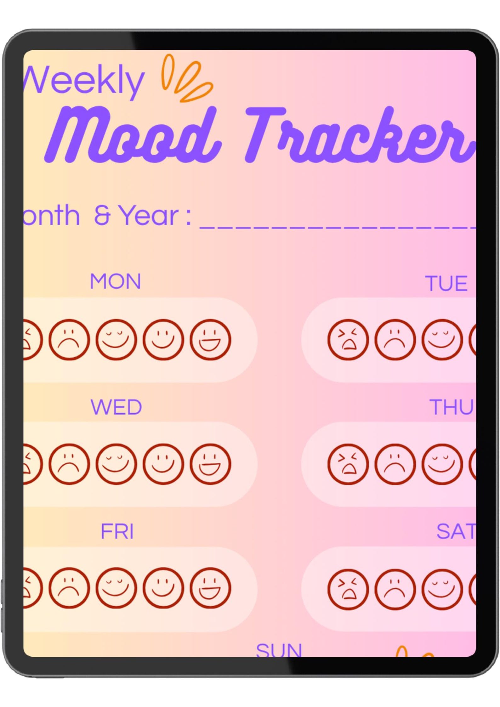 Kids Weekly Mood Tracker | Printable PDF | Emotional Check -in Chart ...