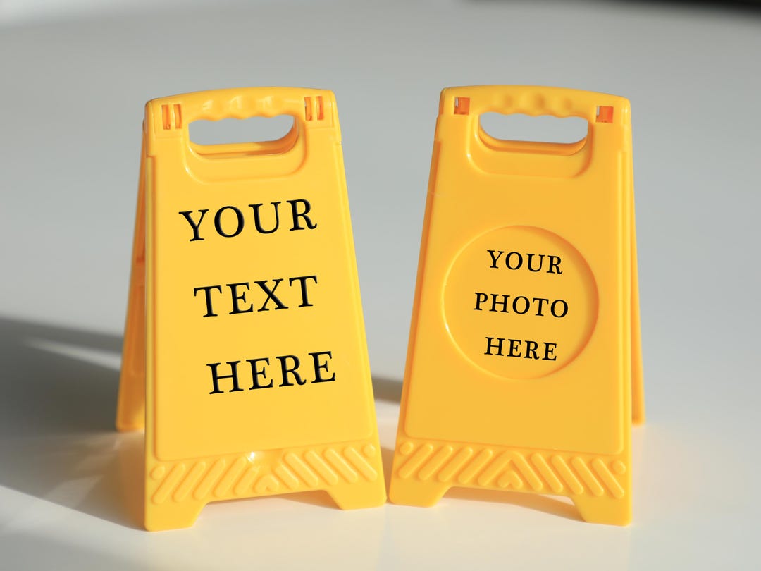 Customize Your Own Mini Caution Sign Mirror – Personalized Unique Gift ...