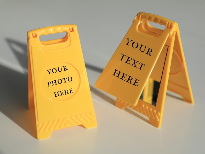 Customize Your Own Mini Caution Sign Mirror – Personalized Unique Gift ...
