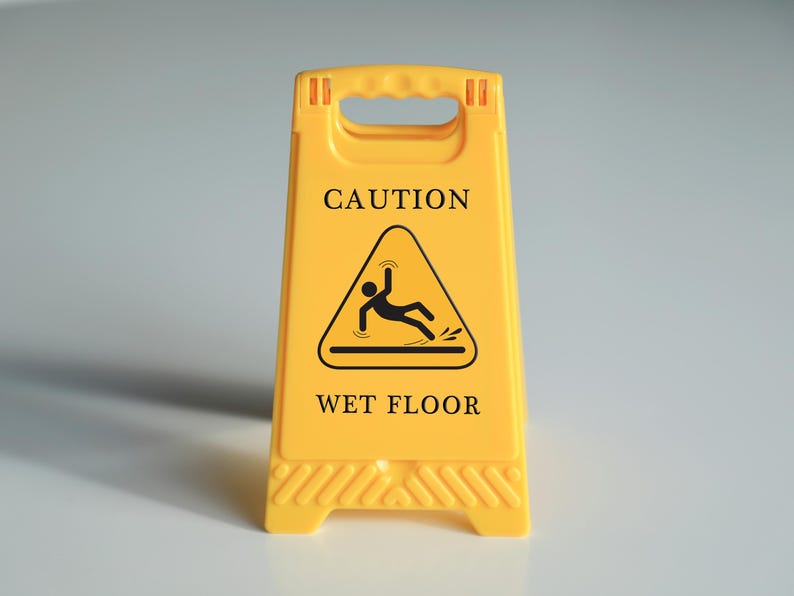 Caution Wet Floor Mini Mirror Sign: Novelty Desk Decor - Etsy