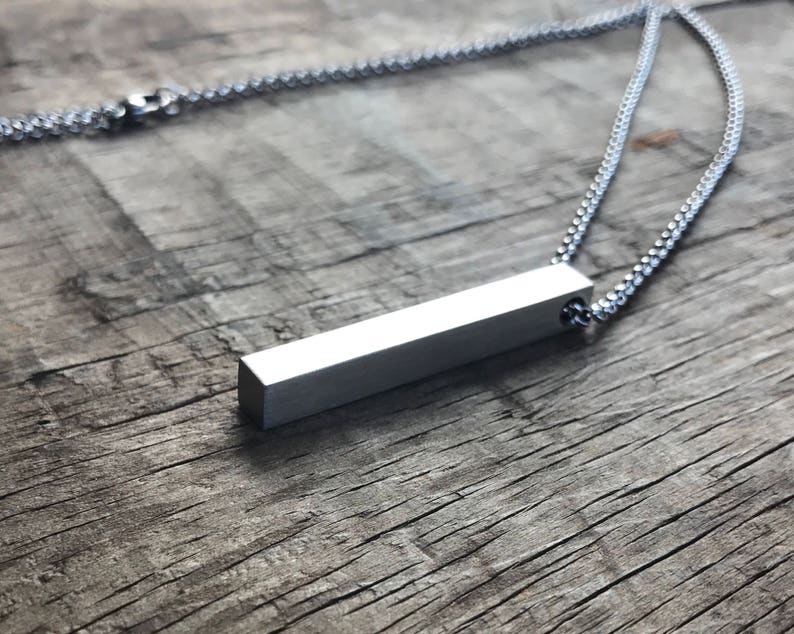 Gepersonaliseerde man cadeau Ketting Roestvrij Stalen Bar | Etsy