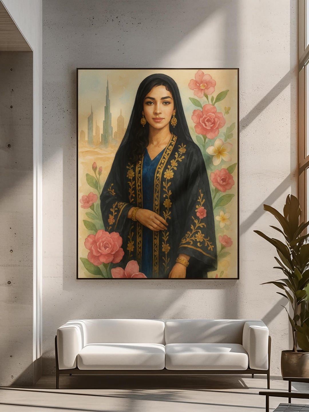 Emirati Woman Portrait: Dubai Desert Art, Framed Fine Art Poster - Etsy ...