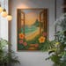 Beach Sunset Poster • Tropical Ocean Window View Wall Art • Coastal ...