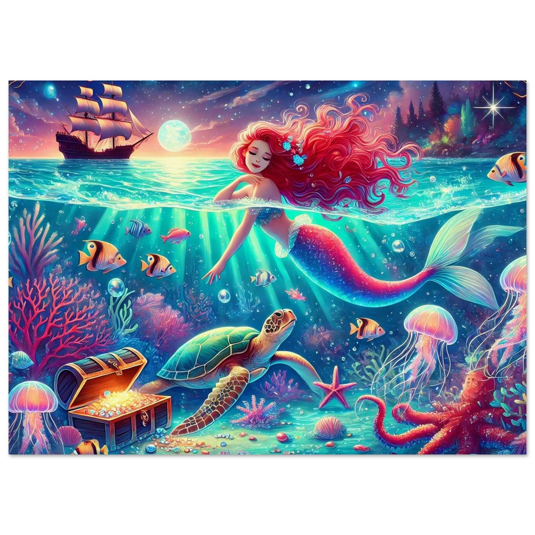 Mermaid Poster Underwater Art Fairytale Wall Art Dreamy Wall Art ...