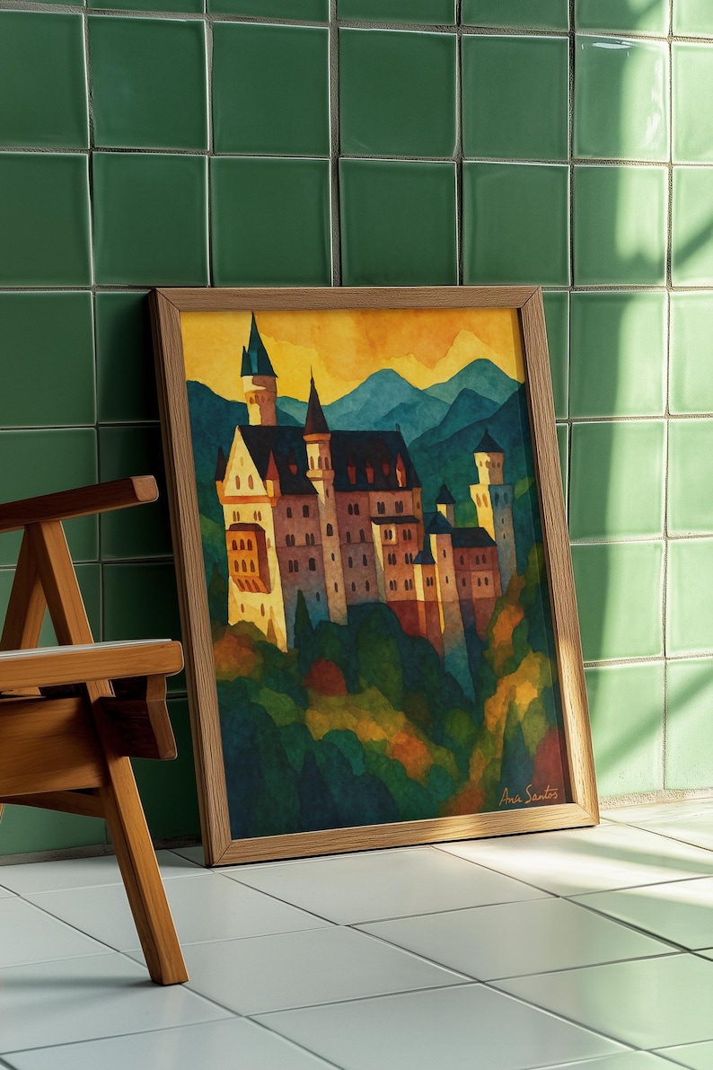 Bavarian Castle Print – Germany Poster, Chromatic Architecture ...