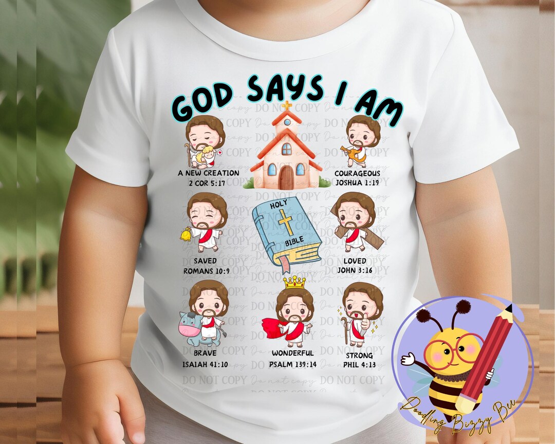 God Says I Am PNG Transparent Background Digital Download Design ...