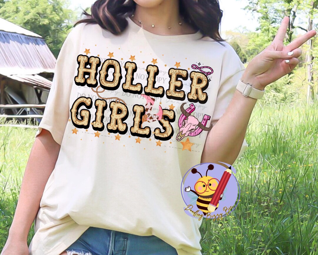 Holler Girls Western Longhorn Hippie PNG Transparent Background Digital ...