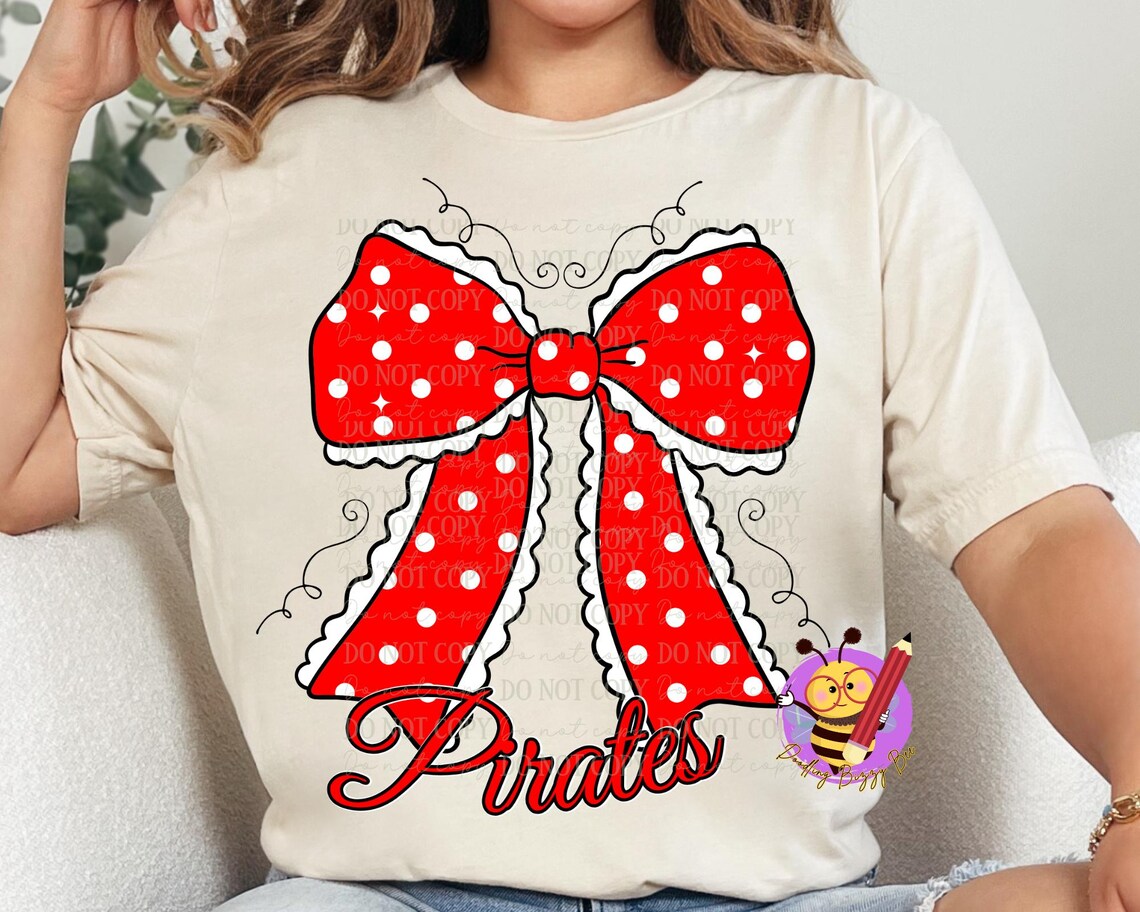 Pirates Coquette Bow Polka Dot PNG Transparent Background Digital ...