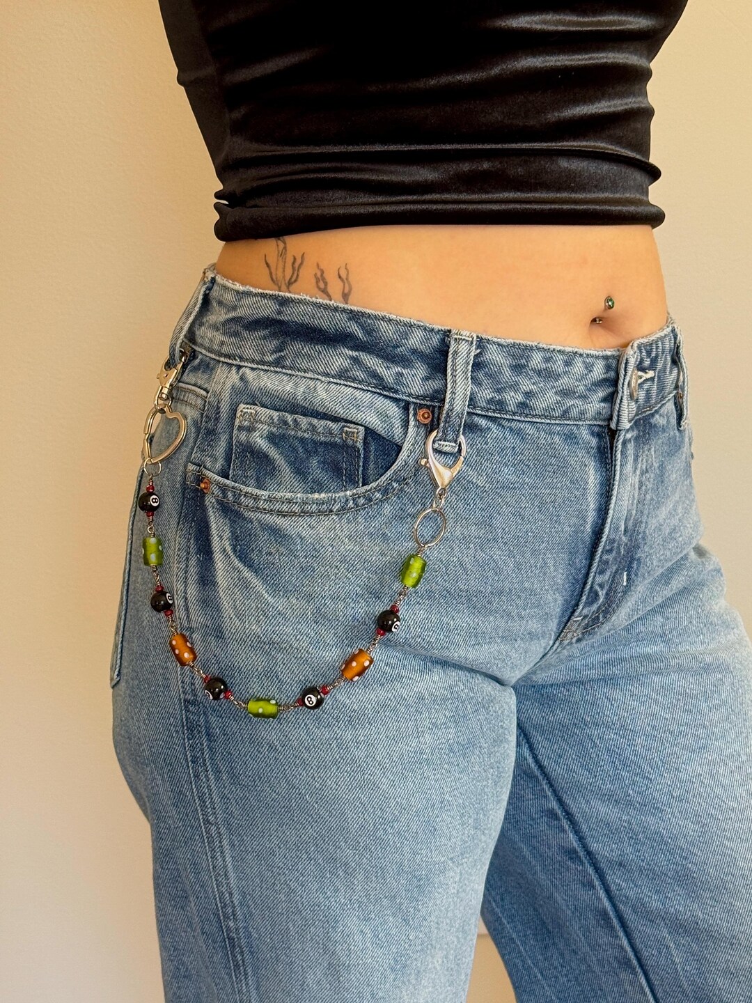 8 Ball Belt Loop Beaded Chain - Etsy