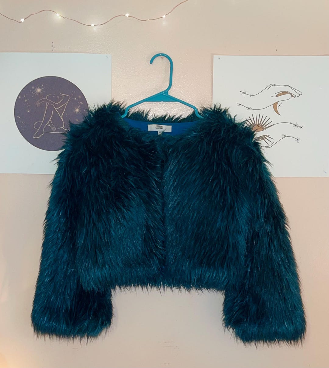 Furry Shag Green Cropped Womens XS Jacket - Etsy