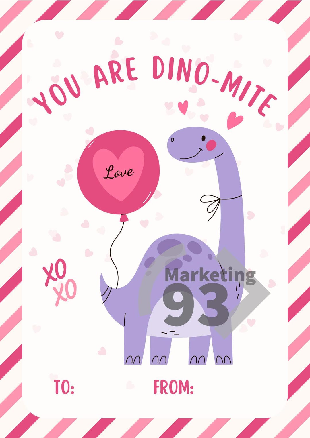 Dino-mite Valentine Card - Etsy