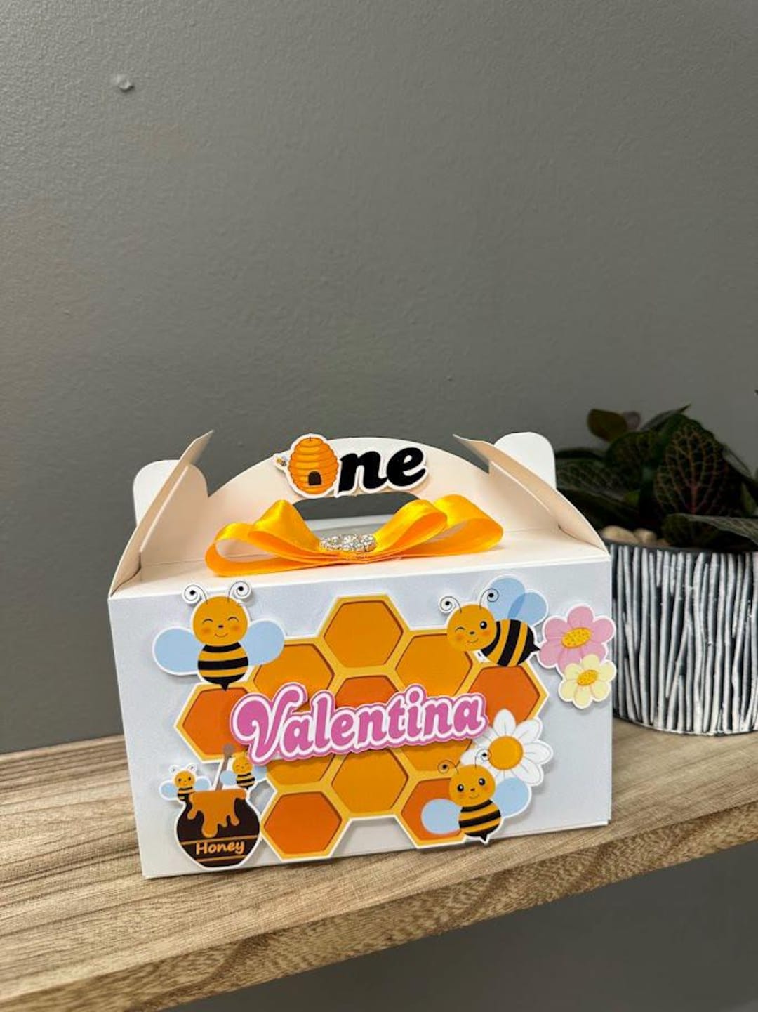 Bee Candy Box, Custom Box, One Bee Birthday. Honey Bee, Sweet Birthday ...