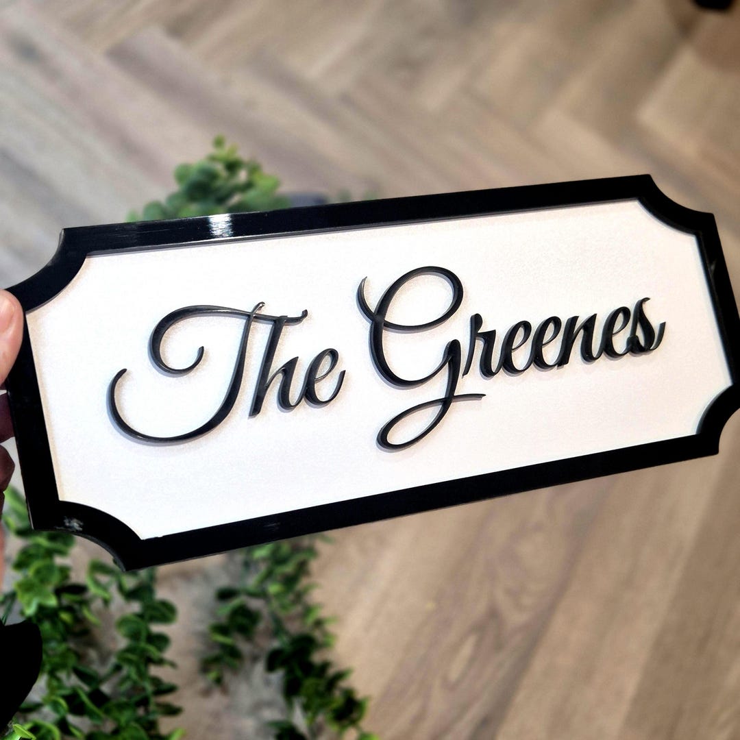 Personalised Family Name Plaque: Modern Wall Art Decor, Custom Sign ...