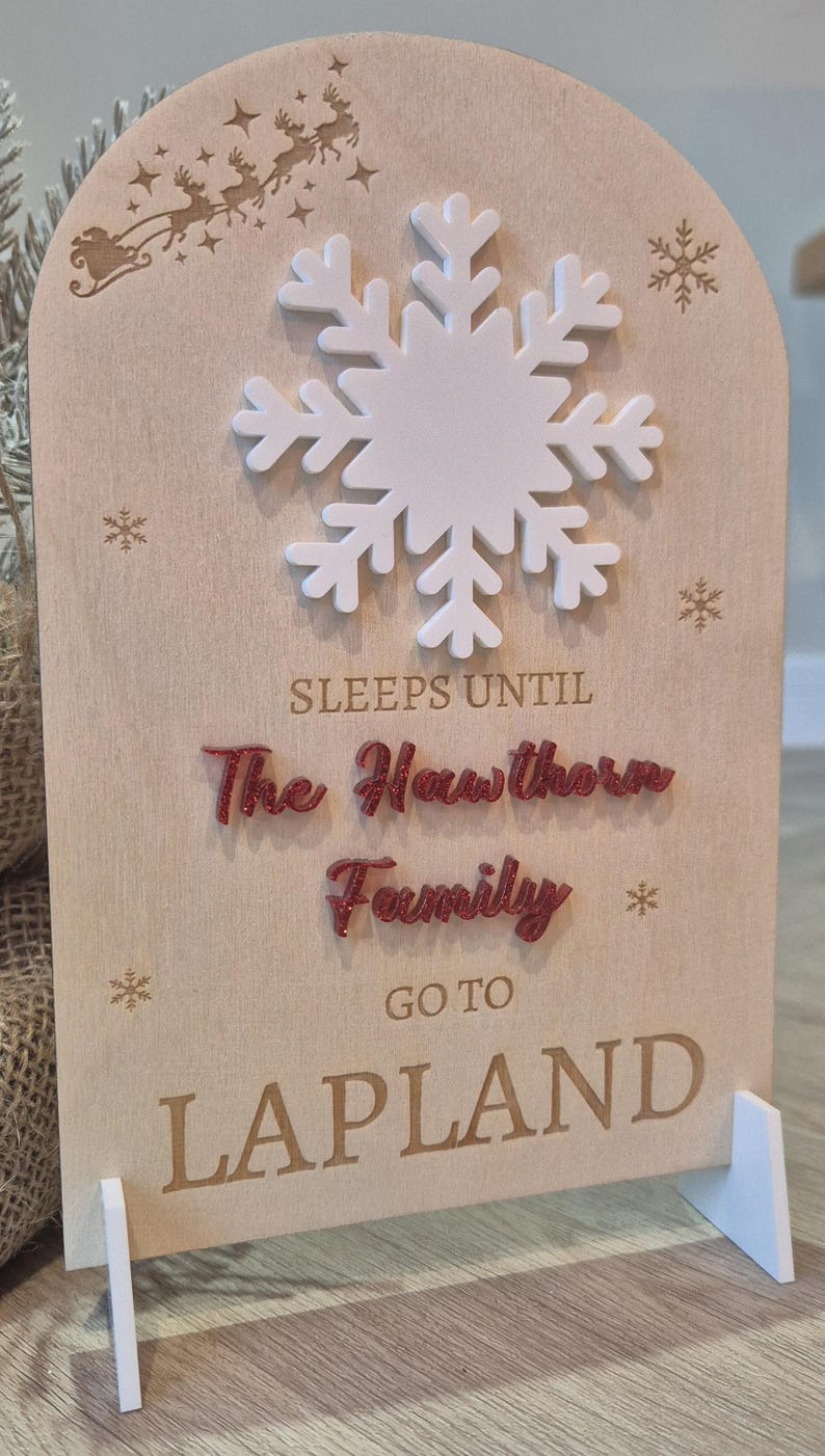 Personalized Lapland Countdown Sign: Christmas Keepsake - Etsy UK
