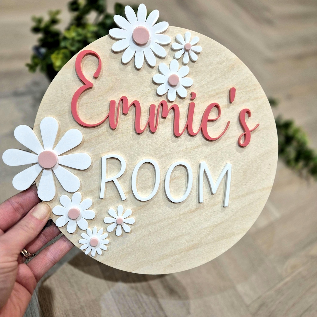 Personalised Bedroom Sign, Childrens Room Nursery Decor, Wall Art Decor ...