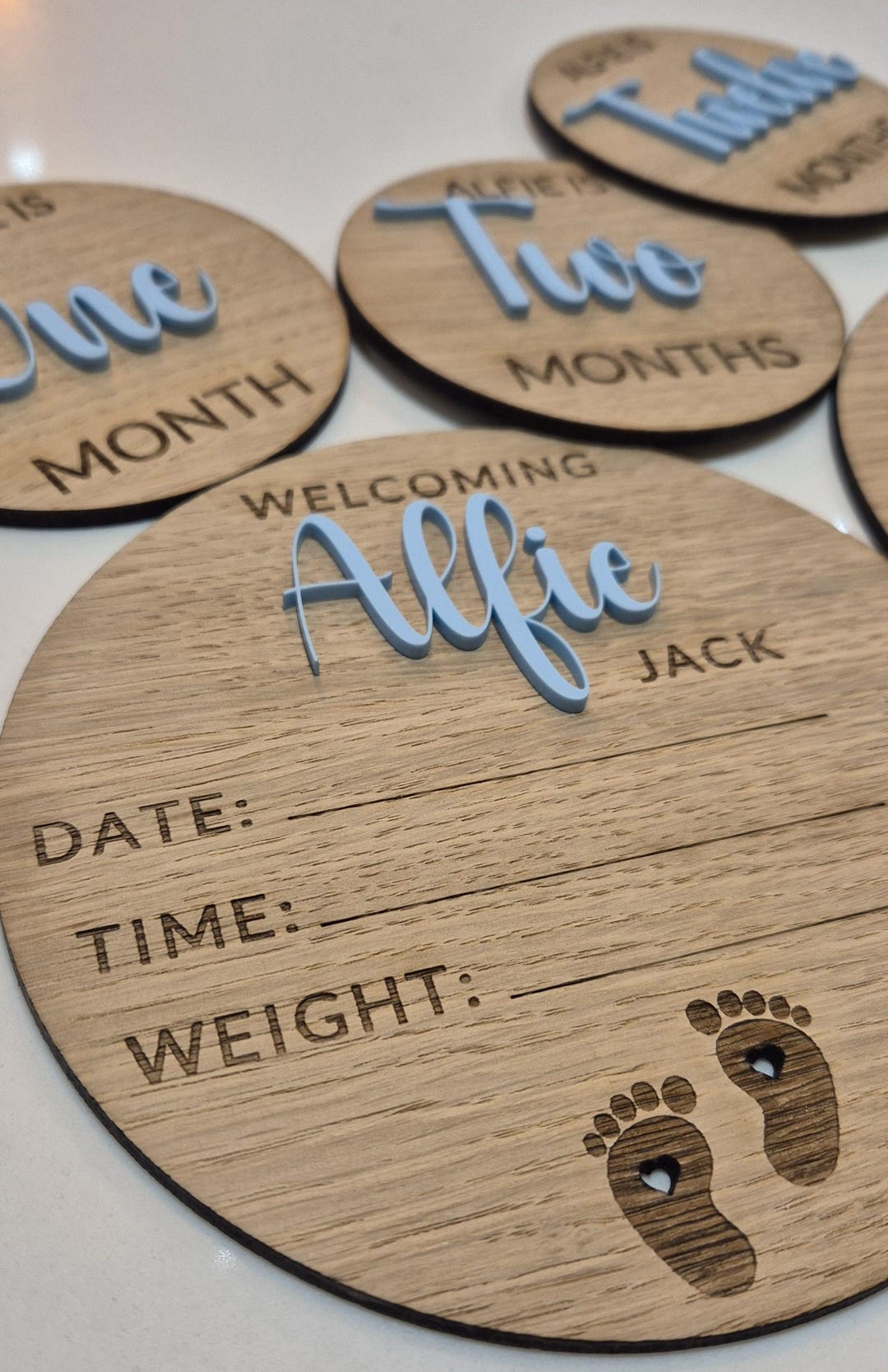 Birth Announcement Sign | Personalised Baby Birth Sign | Baby Footprint ...