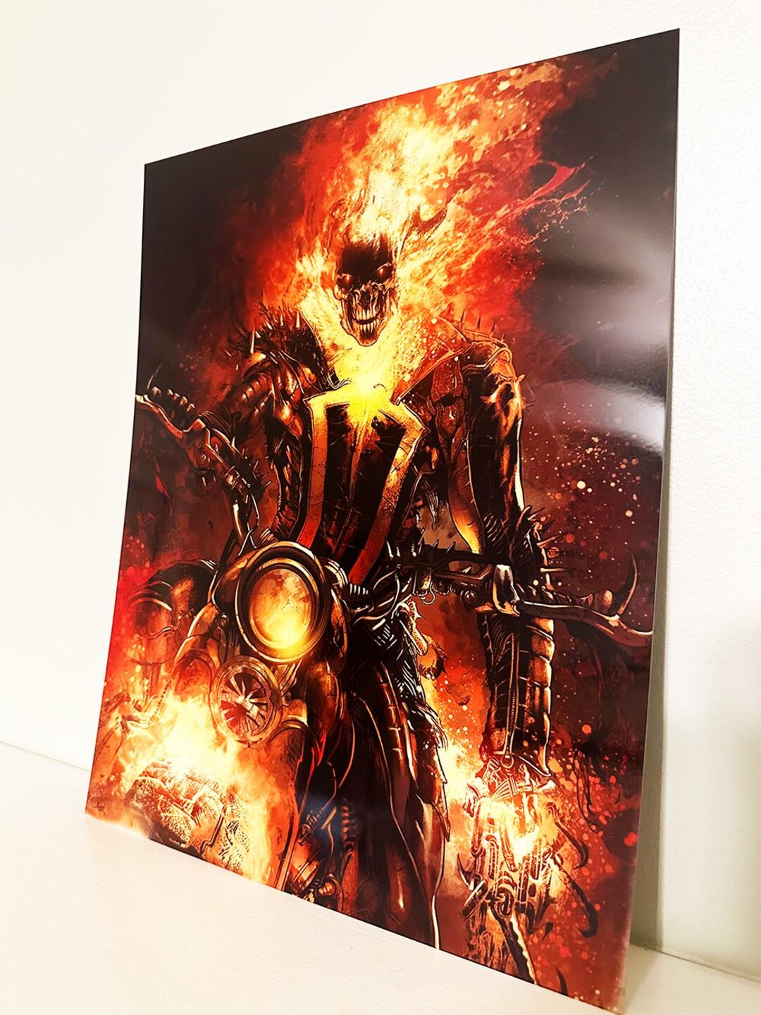 Ghost Rider Metal Wall Art - Custom Sublimation Print for Comic Fans ...