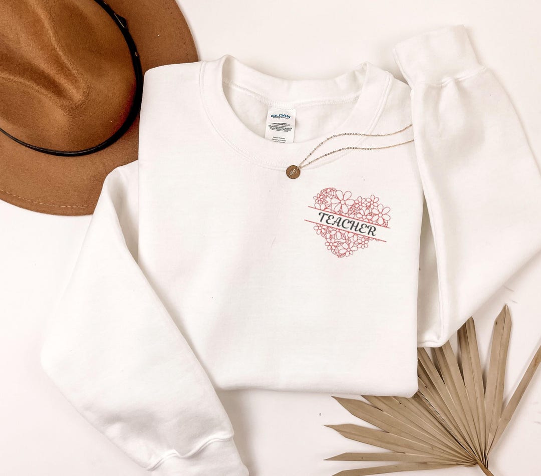 Personalized Teacher Embroidery Monogram Sweatshirt - Personalized Gift ...