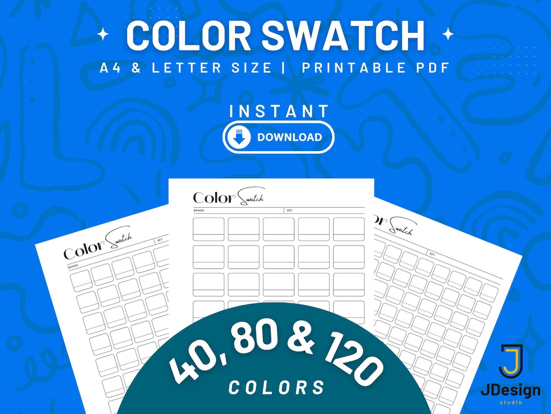 Color Swatch Chart Blank Printable Color Swatch Kit Download Color ...