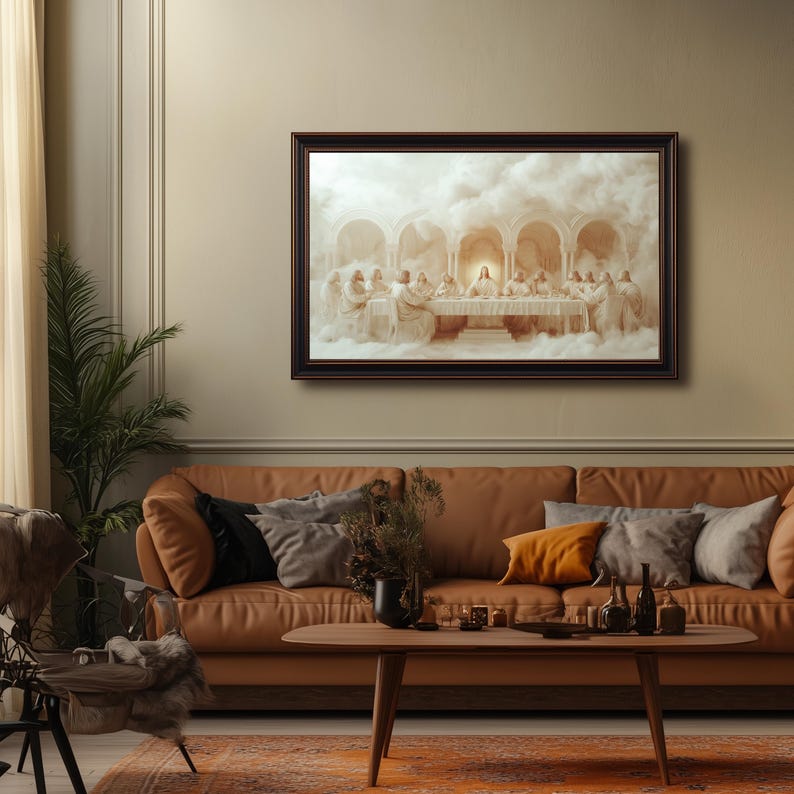 Last Supper Print: Christian Wall Art, Jesus and Disciples Digital ...